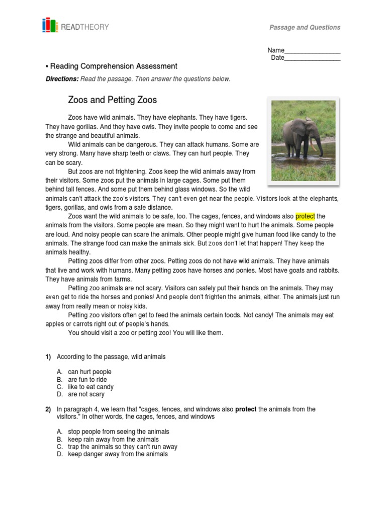 WorkbookEdition 3 Zoos and Petting Zoos PDF | PDF | Zoo | Pet