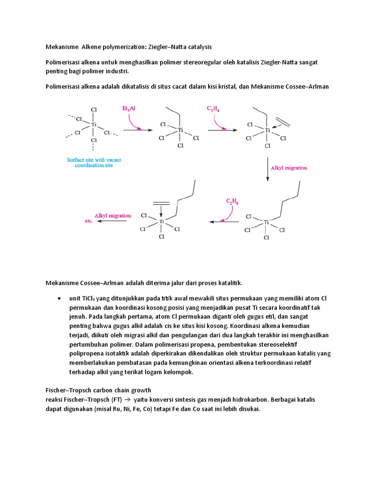 Mekanisme Alkene Polymerization | PDF | Sains & Matematika
