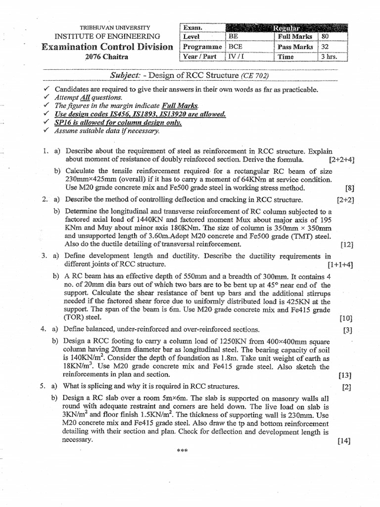 Design Of Rcc Structure Pdf Pdf