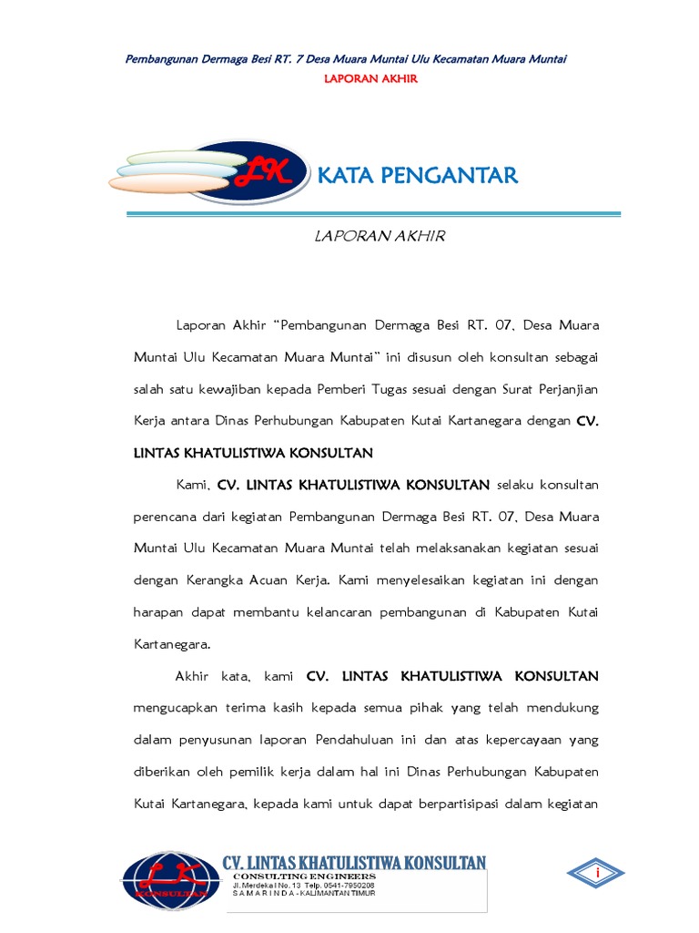 Lap Akhir Pembangunan Dermaga Besi Desa Ma - Muntai | PDF | Sains ...
