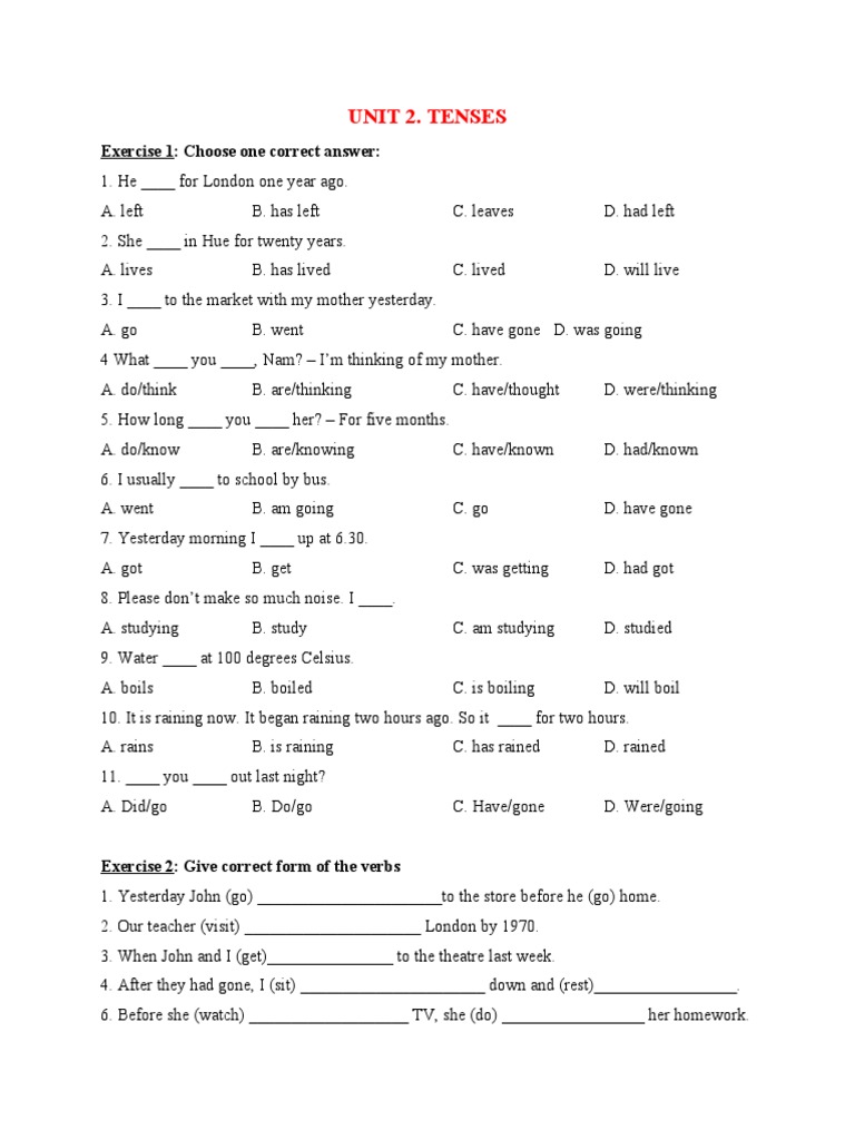 Grammar Exercises 2 | Download Free PDF | Languages | Foreign Language Studies