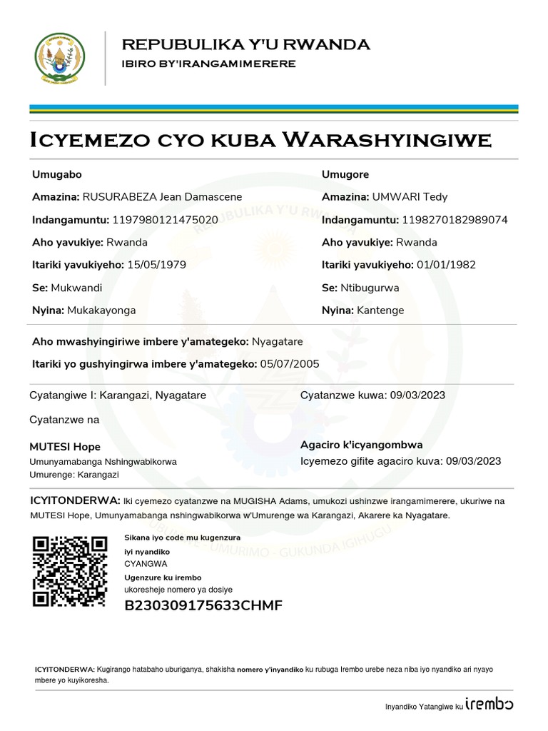 Marriage Certificate - B230309175633CHMF | PDF