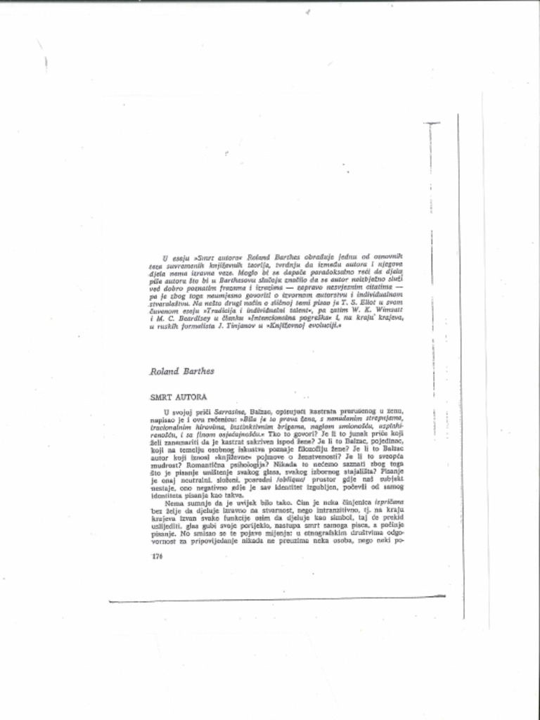 Rolan Bart SMRT Autora PDF | PDF