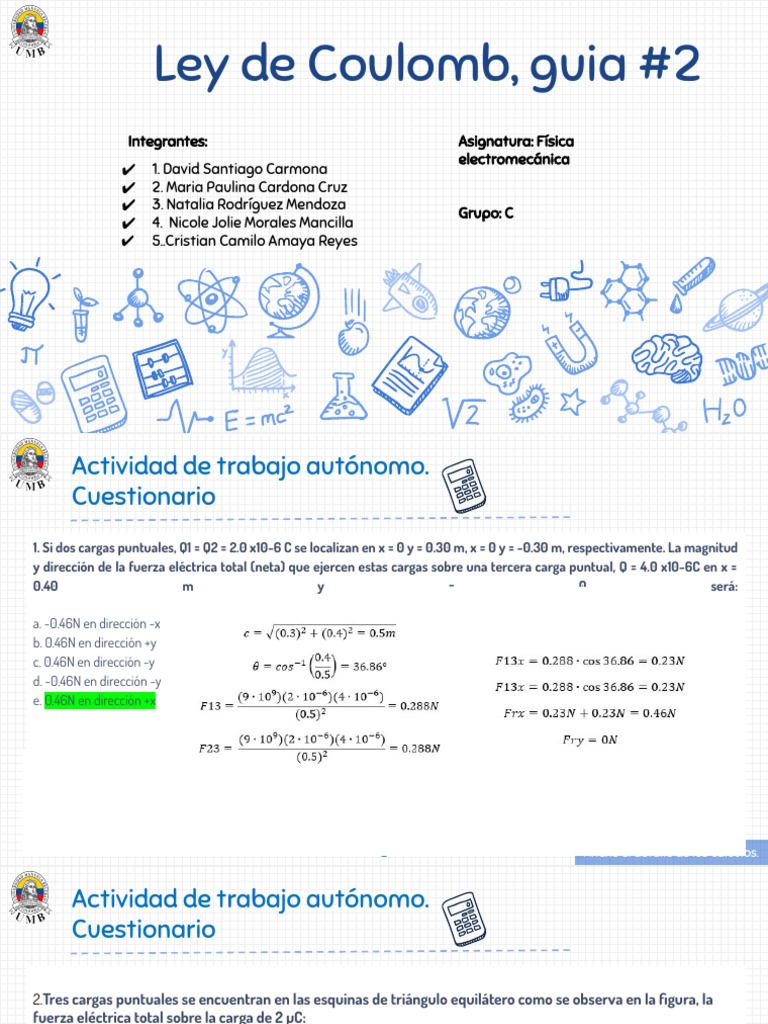 Ley de Coulomb | PDF | Fuerza | Electrostática