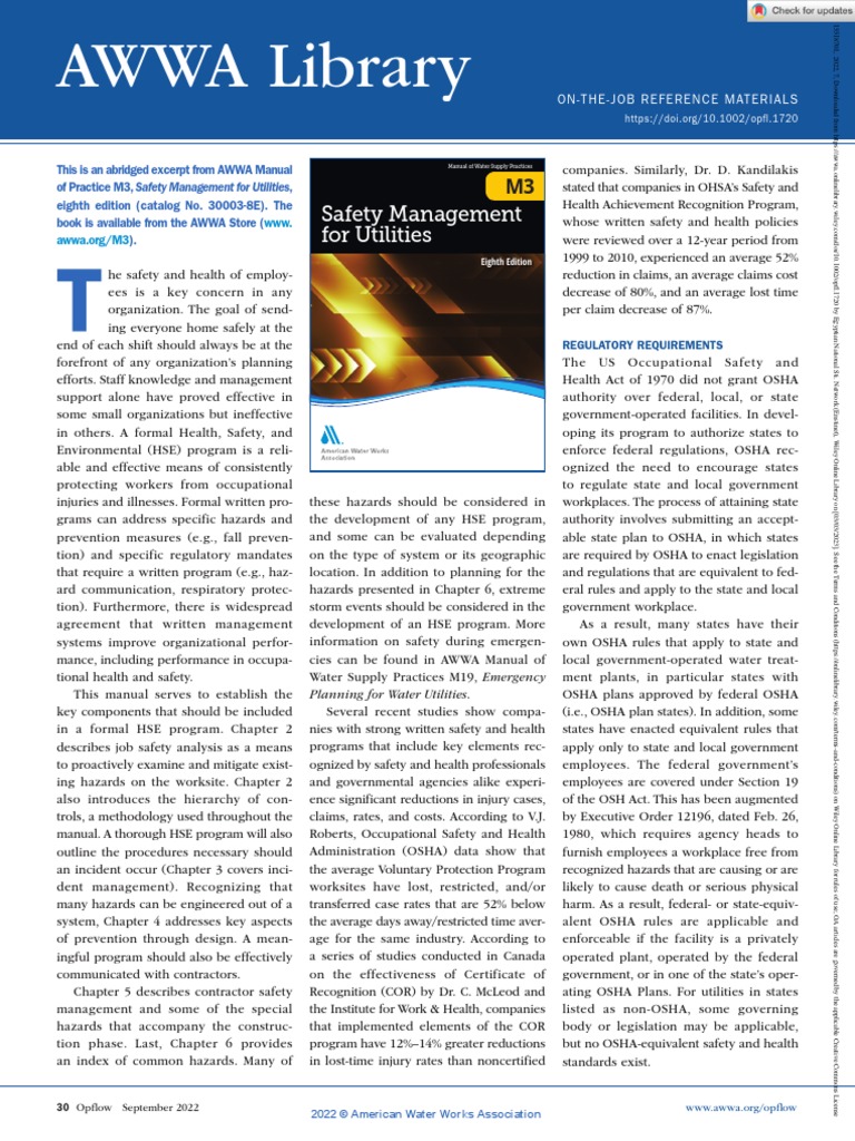 Opflow - 2022 - AWWA Library | Download Free PDF | Occupational Safety ...