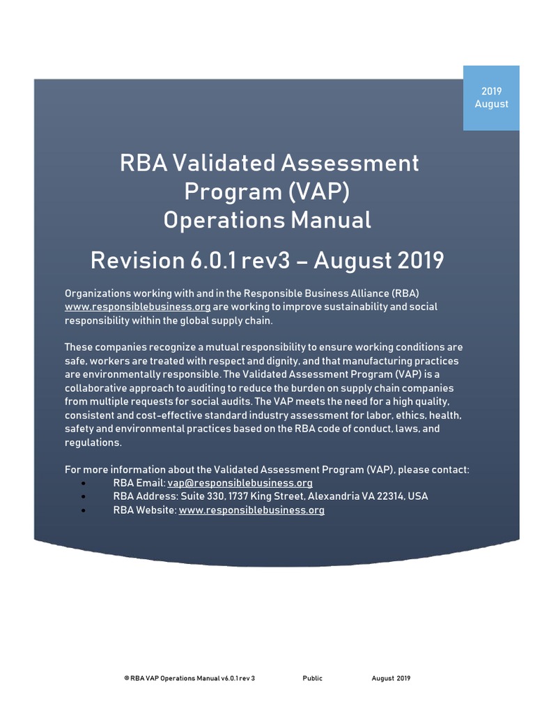 RBA Standard - R6.0.1Rev3 - Aug2019 | PDF | Audit | Employment