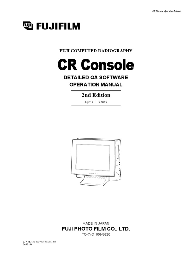 Fujifilm CR Console Detailed Qa Software Operation Manual PDF | PDF ...