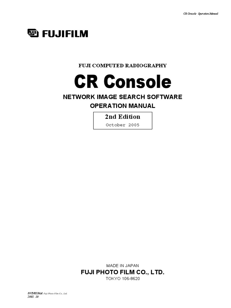 Fujifilm CR Console Network Image Search Operation Manual PDF | PDF ...