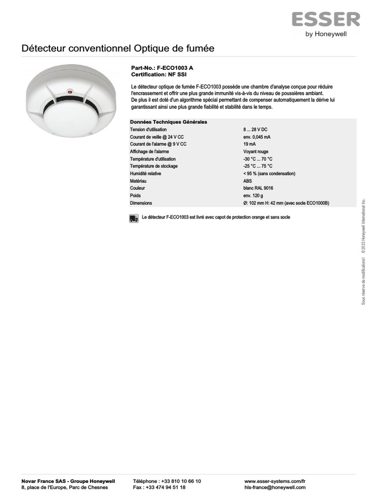 F-ECO1003 A - Dtecteur Conventionnel Optique de Fume | PDF