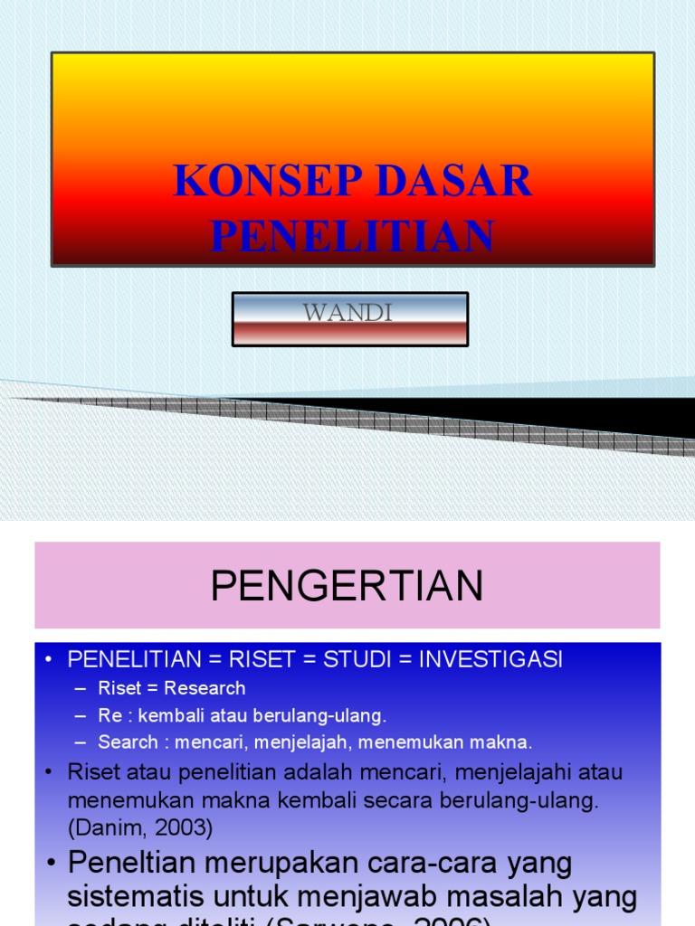 TM 1 Metpen Konsep Dasar Dan Langkah Langkah Penelitian | PDF