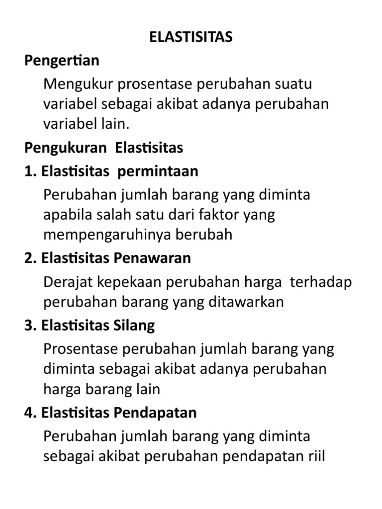 Elastisitas | PDF | Metode & Bahan Ajar