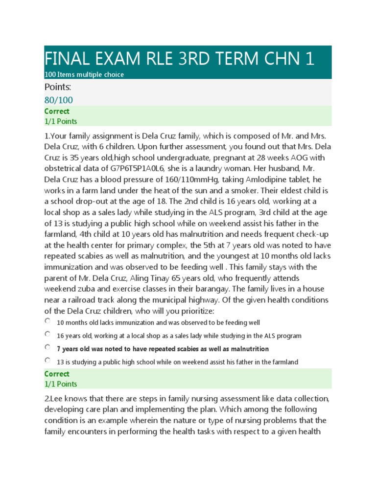 CHN Exams | PDF | Nursing | Vaccines