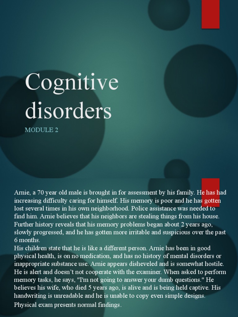 Cognitive Disorders | Download Free PDF | Dementia | Alzheimer's Disease
