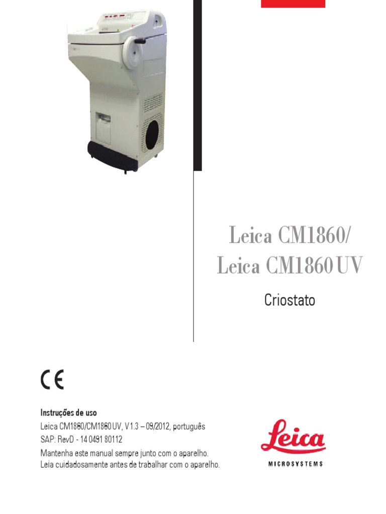Criostato Leica CM1860 Manual 1v3 RevD PT | PDF | Ultravioleta | Fonte ...