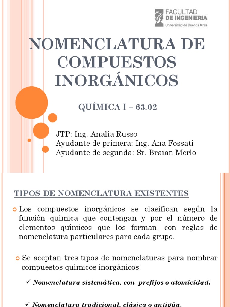Nomenclatura de Compuestos Inorgánicos | PDF | Ácido | Óxido