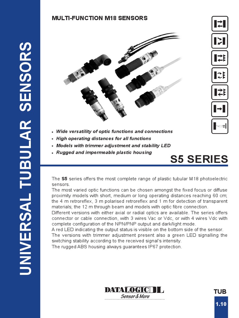 S5 Series: Multi-Function M18 Sensors | PDF | Bipolar Junction ...