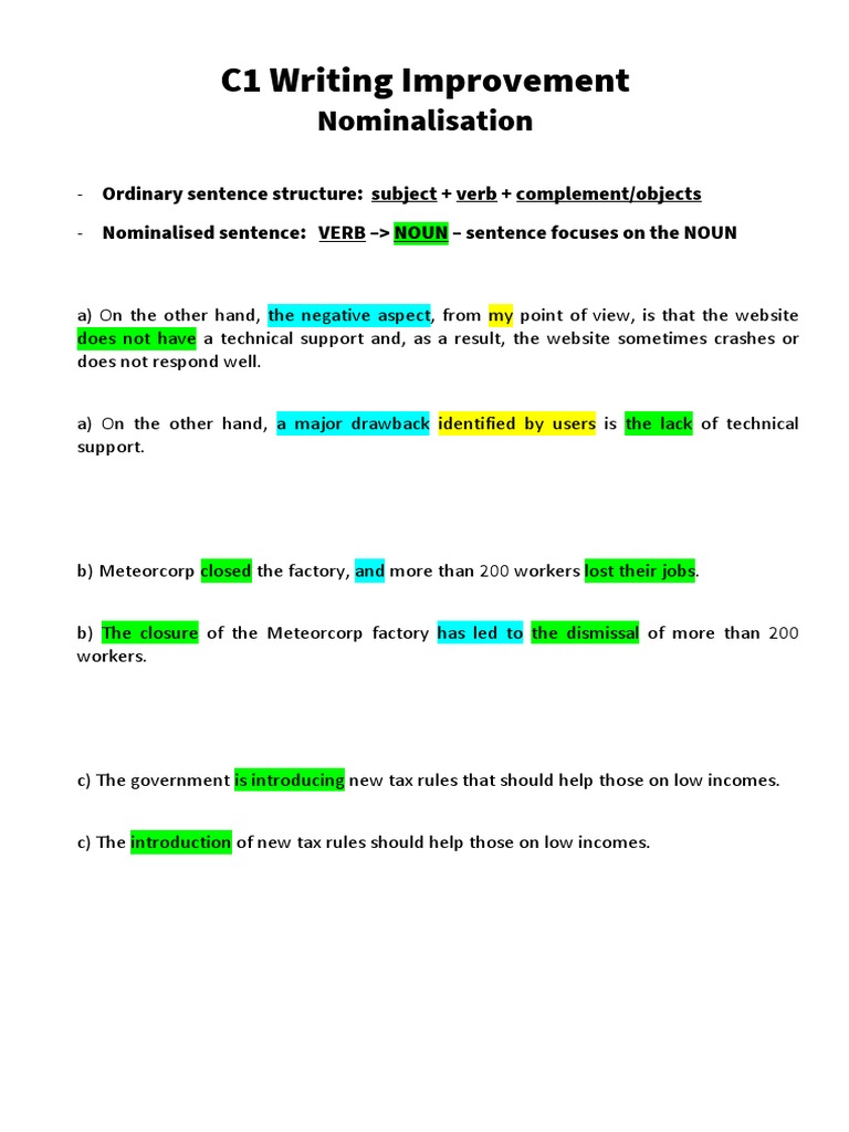 Understanding Nominalisation in Writing | PDF | Taxes | Economies