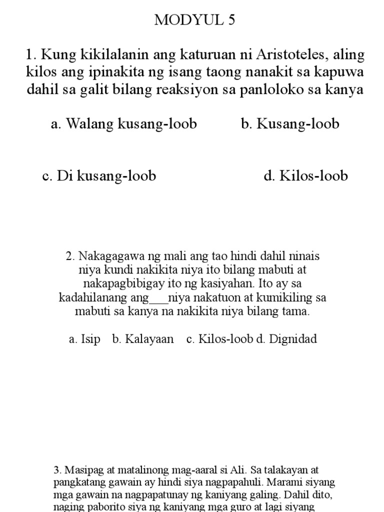 MODYUL 5 Review 1 | PDF