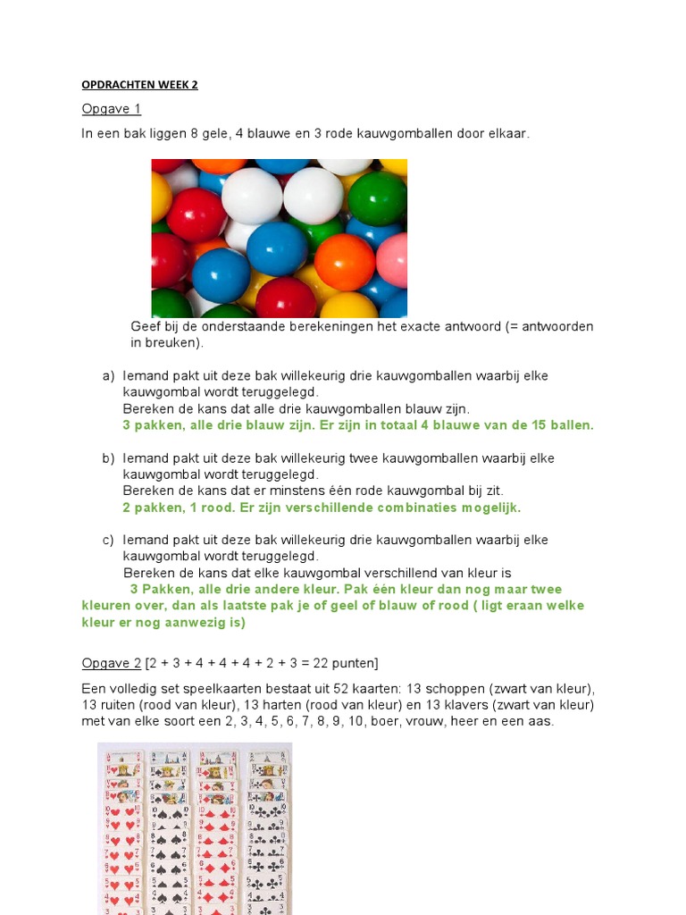 OPDRACHTEN WEEK 2 Benadering Opdrachten | PDF