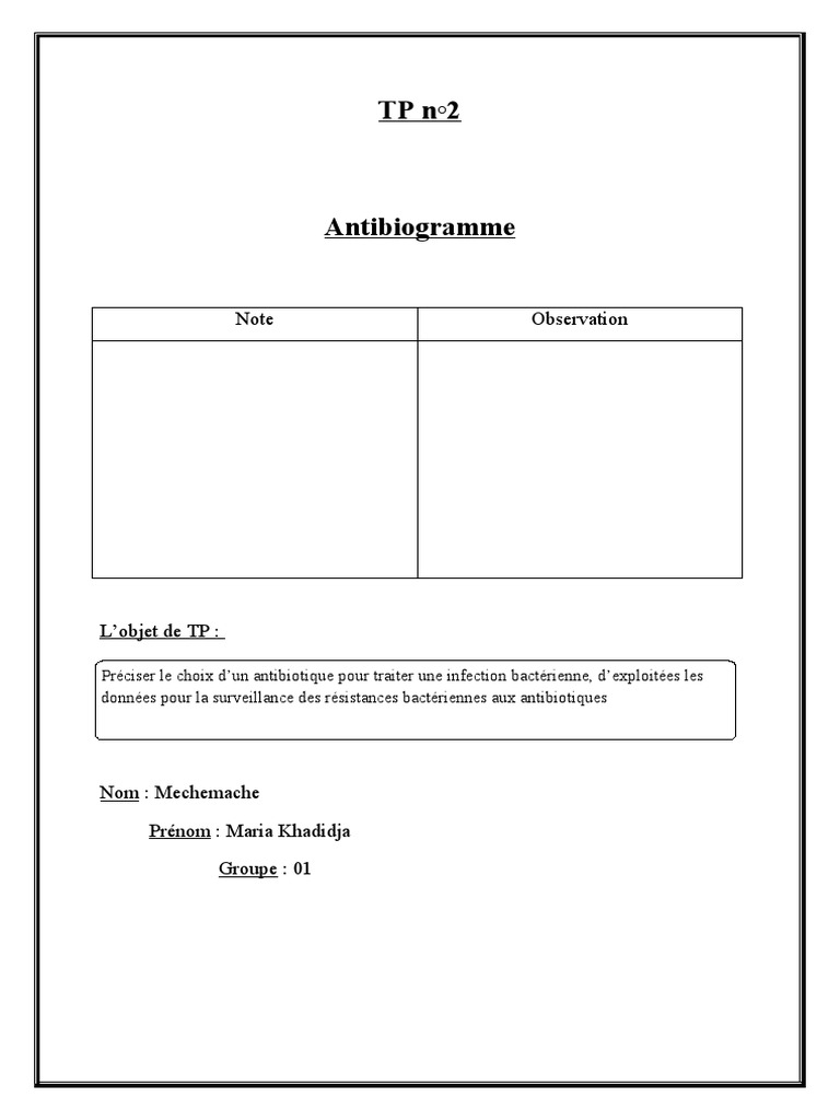 Protocole de TP sur l'antibiogramme | PDF | Sciences et mathématiques