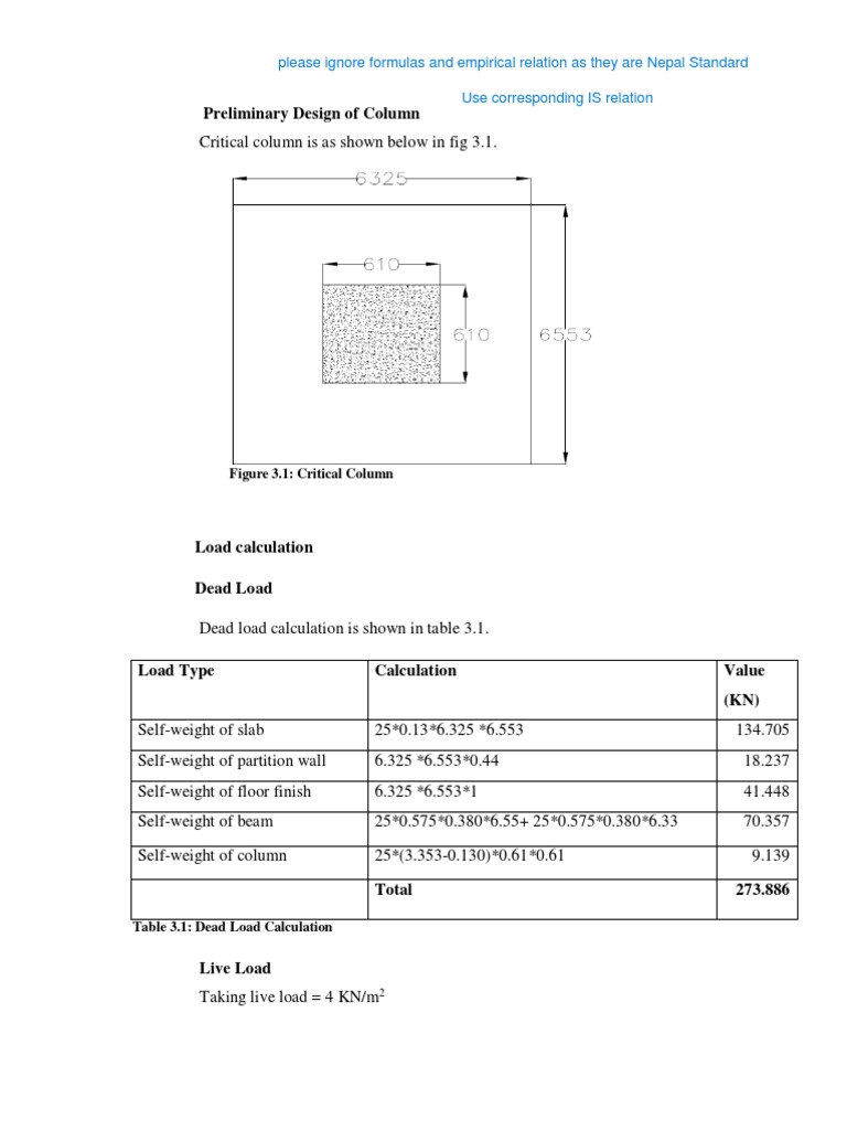 Preliminary Design of Column | PDF | Physical Sciences | Civil Engineering