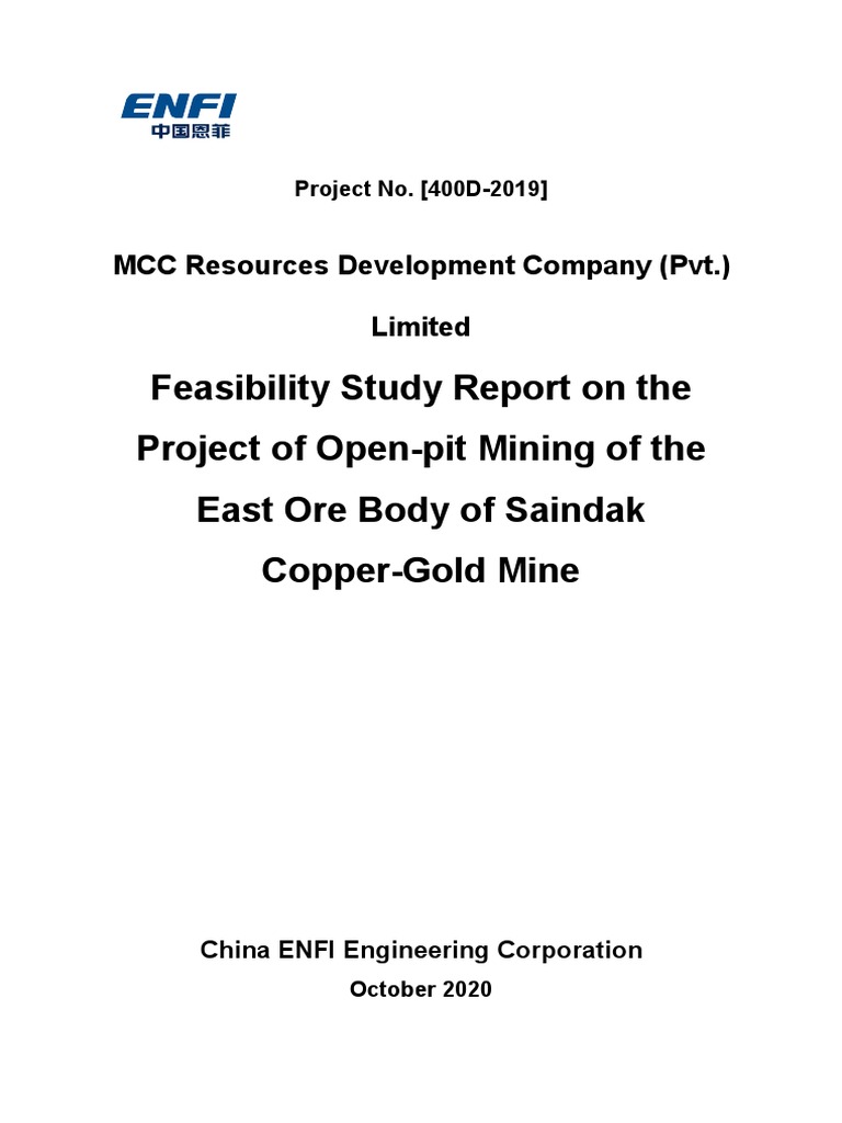 Final Feasibility of EOB PDF | PDF | Mining | Minerals