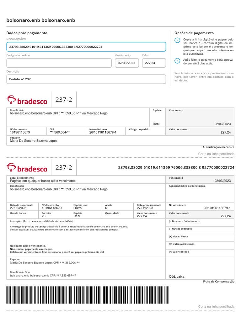 Boleto Bolsonaro PDF | PDF