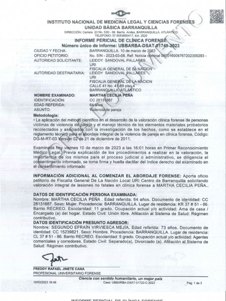 Informe Parcial De Forence Pdf Pdf