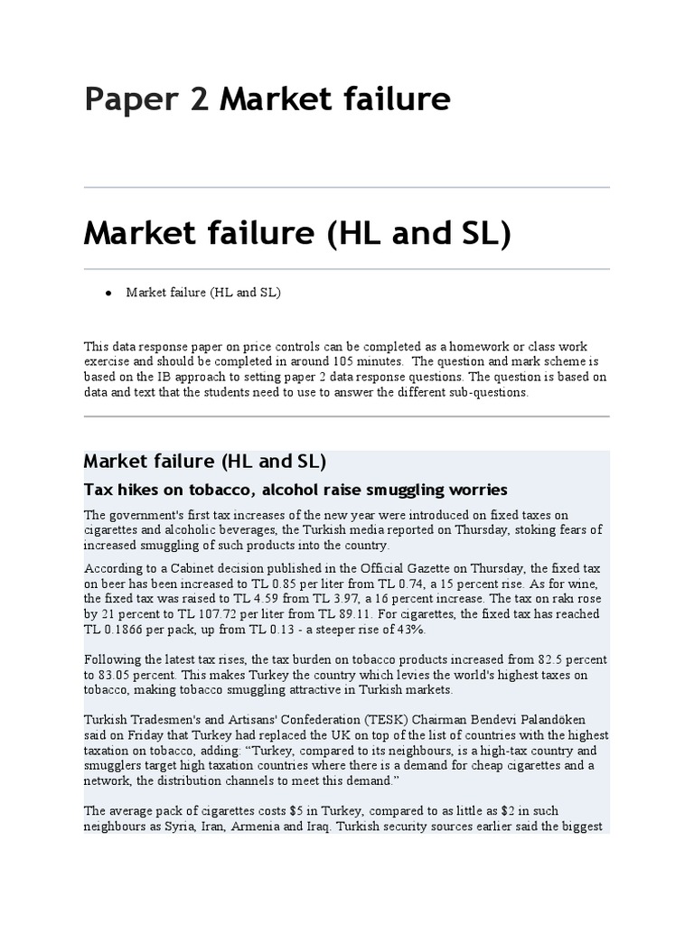 Paper 2 Market Failure | PDF | Elasticity (Economics) | Taxes