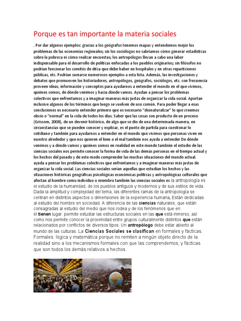 Importante La Materia Sociales2 | PDF | Sociedad | Antropología