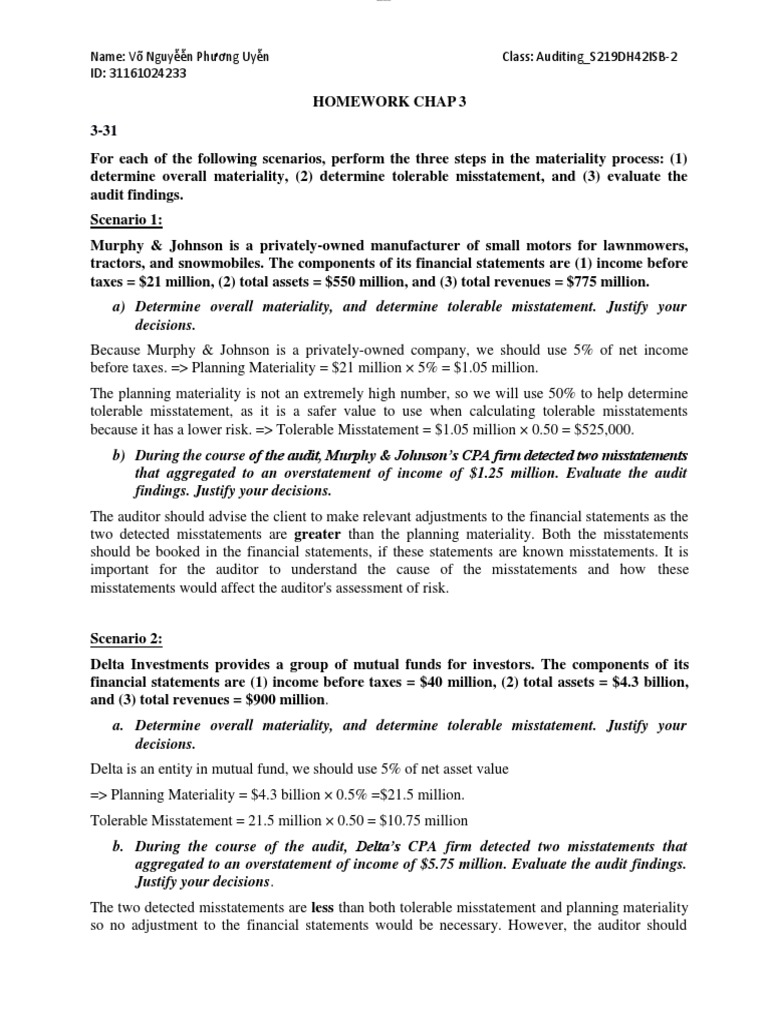 HW Chap 3 HW Chap 1 2 19 | PDF | Audit | Accounting