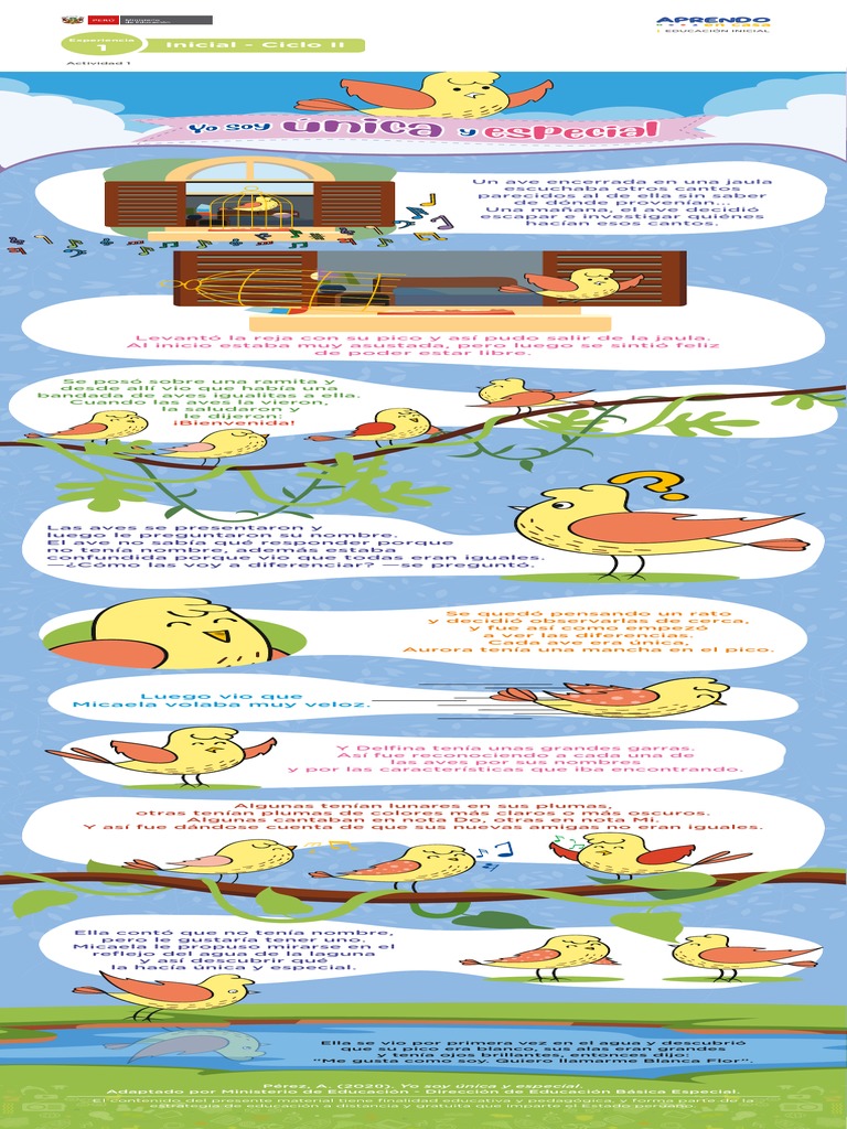 Cuento Soy Unico y Especial | PDF | Aves