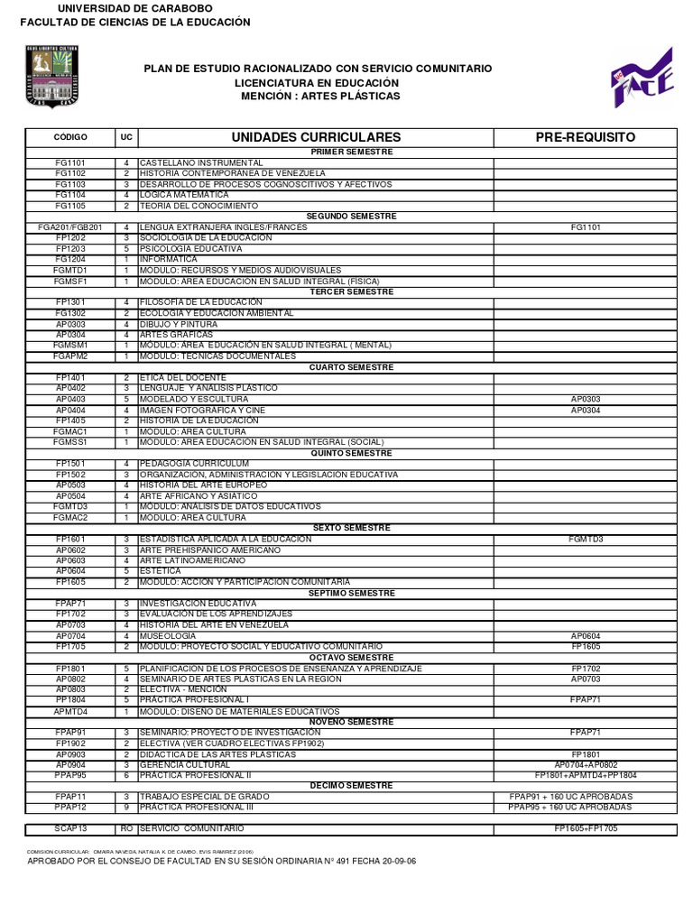 Artes Plasticas PENSUM | PDF | Aprendizaje | Cognición