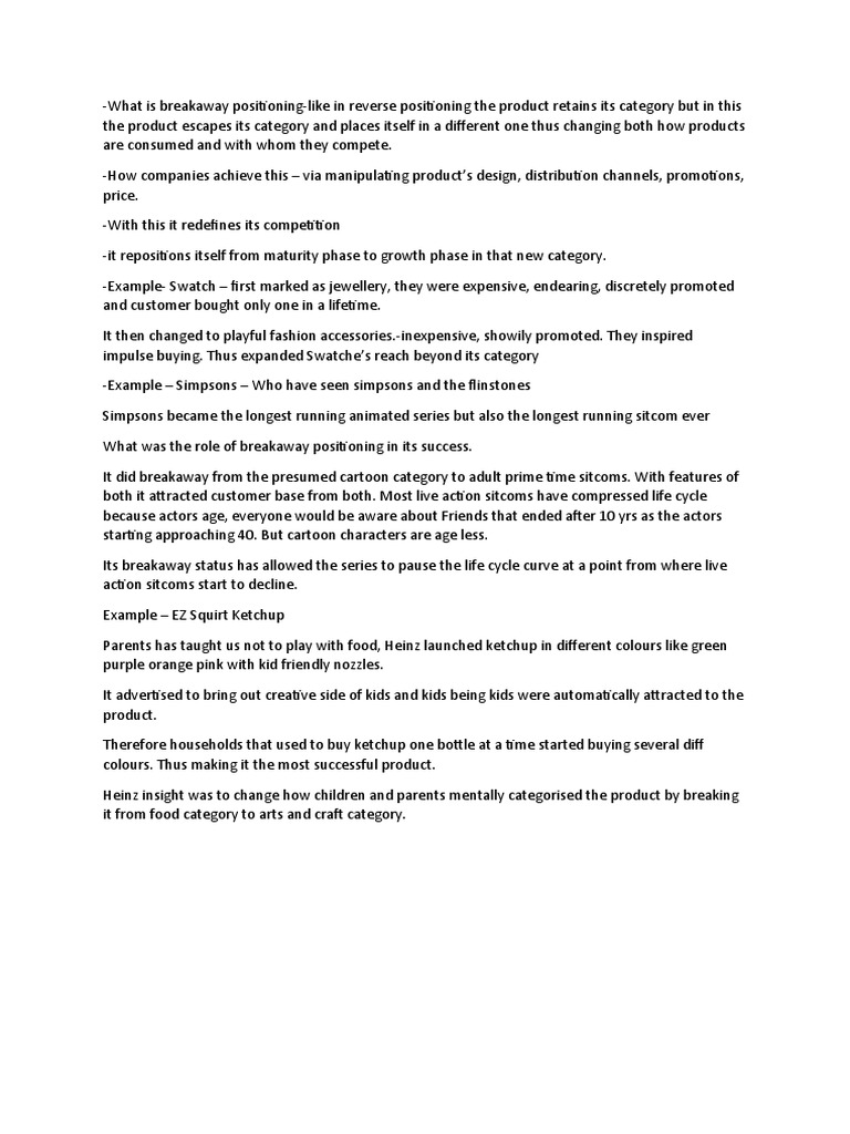 Breakaway Positioning: Redefining Product Categories | PDF | Social Science