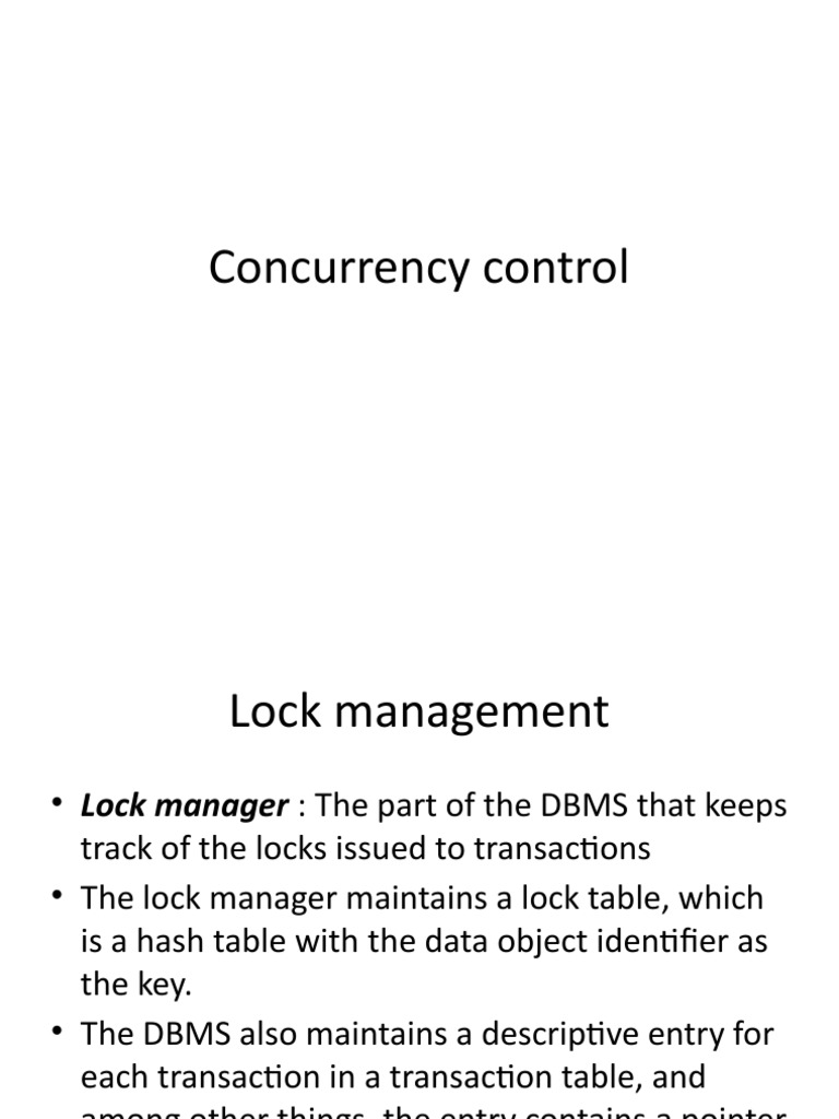 9c Concurrency Control 2 Pdf Database Transaction Computer Science