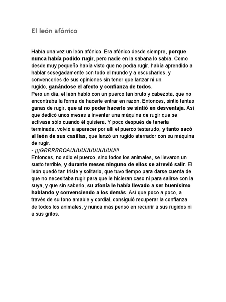 El León Afónico | PDF