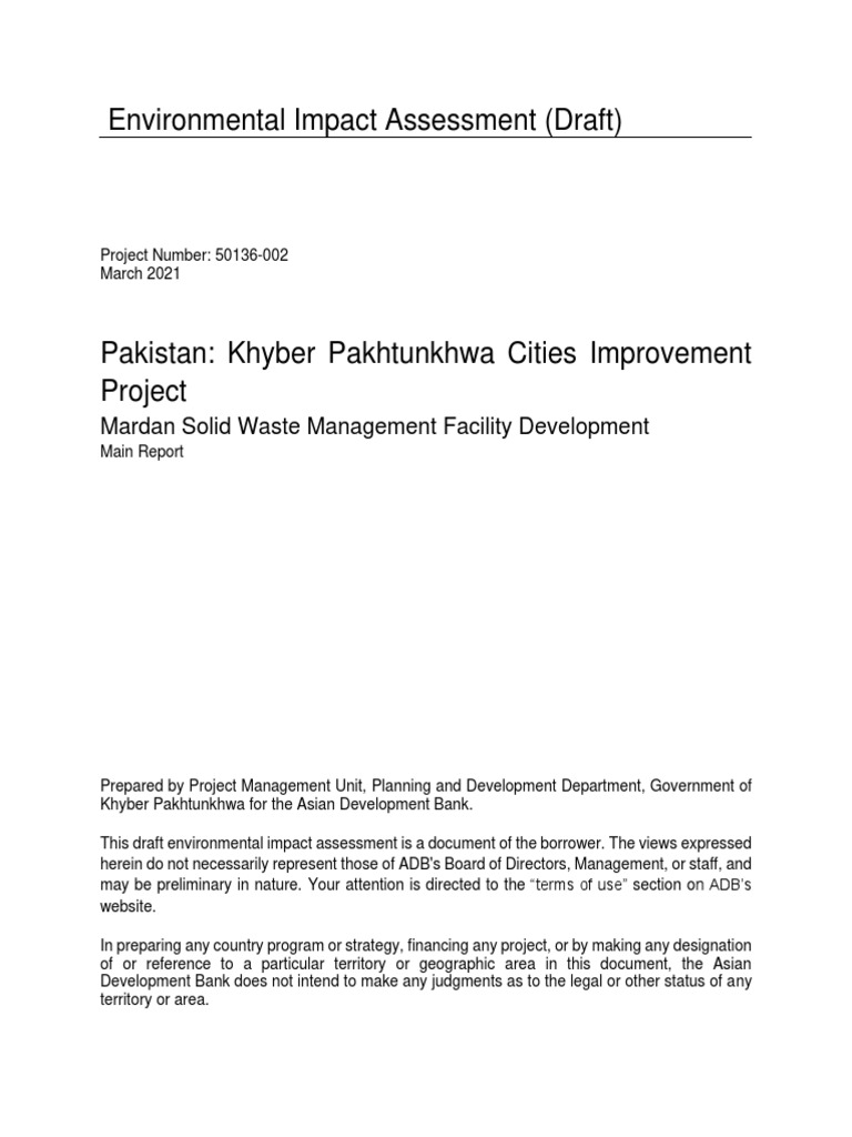 ADB MArdan SWM Pakistan EIA PDF | PDF | Waste | Environmental Impact Assessment