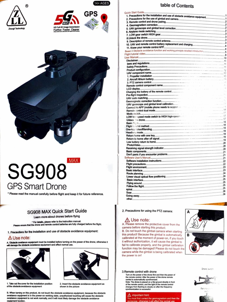 Drone Manual PDF | PDF | Unmanned Aerial Vehicle | Remote Control