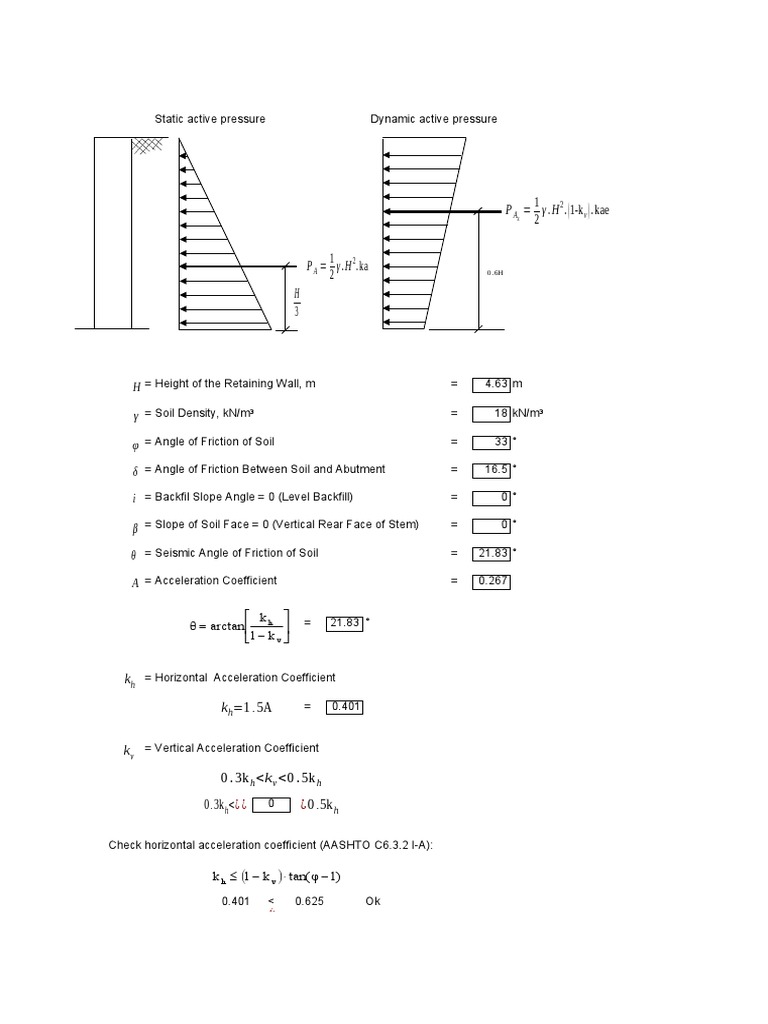 Mononobe Okabe Theory | PDF | Quantity | Physics