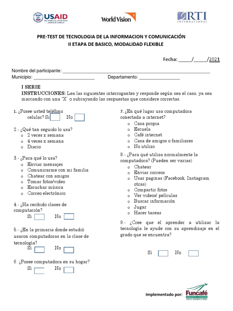 Básico Pre-Test Tics 2021 | PDF | Microsoft Excel | Microsoft Word
