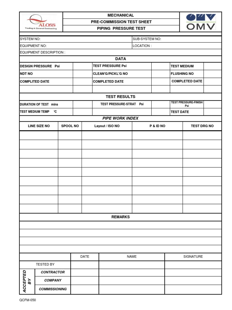 6-Piping Pressure Test | PDF