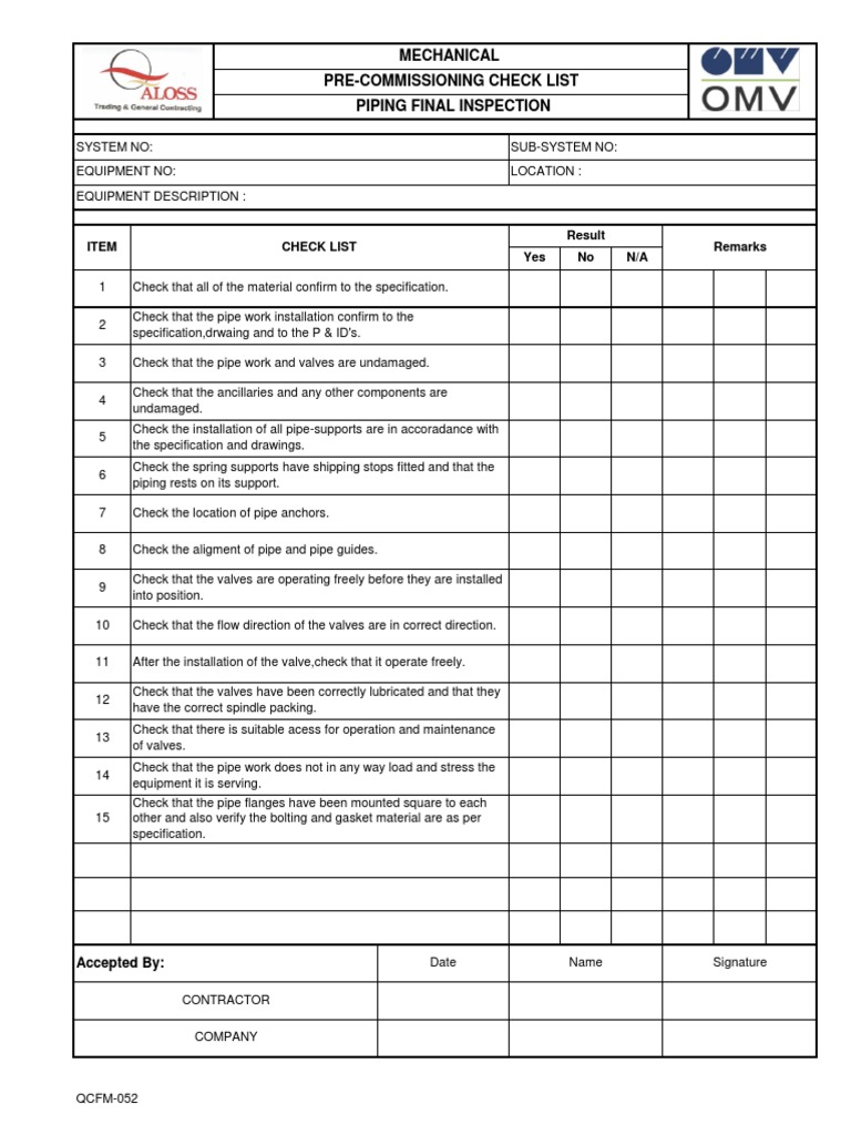 8-Piping Final Inspection | PDF