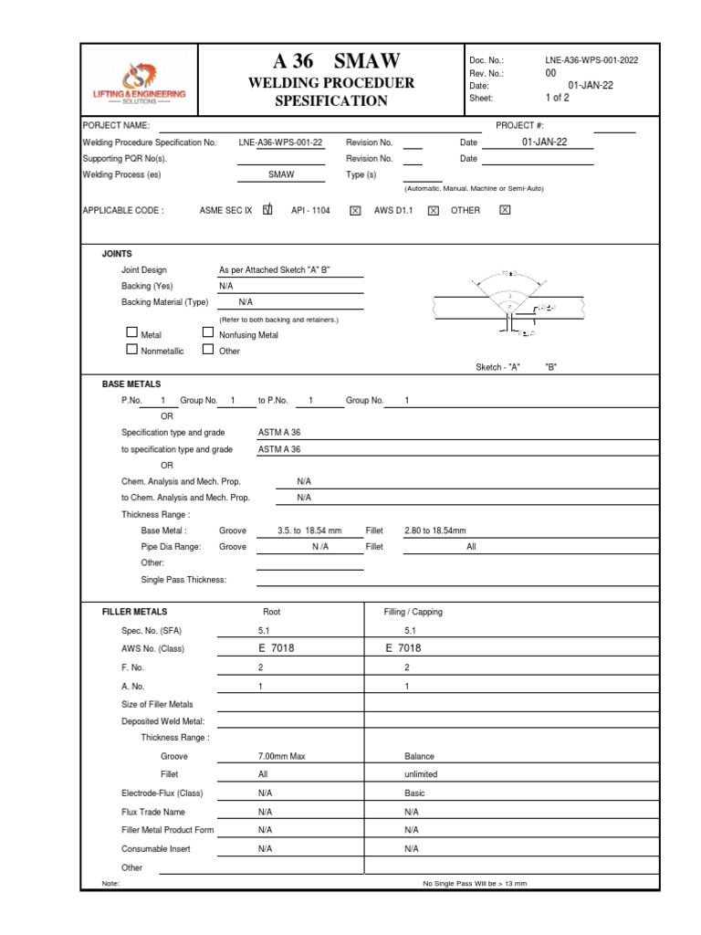 Welding Procedure Specification | PDF | Construction | Welding
