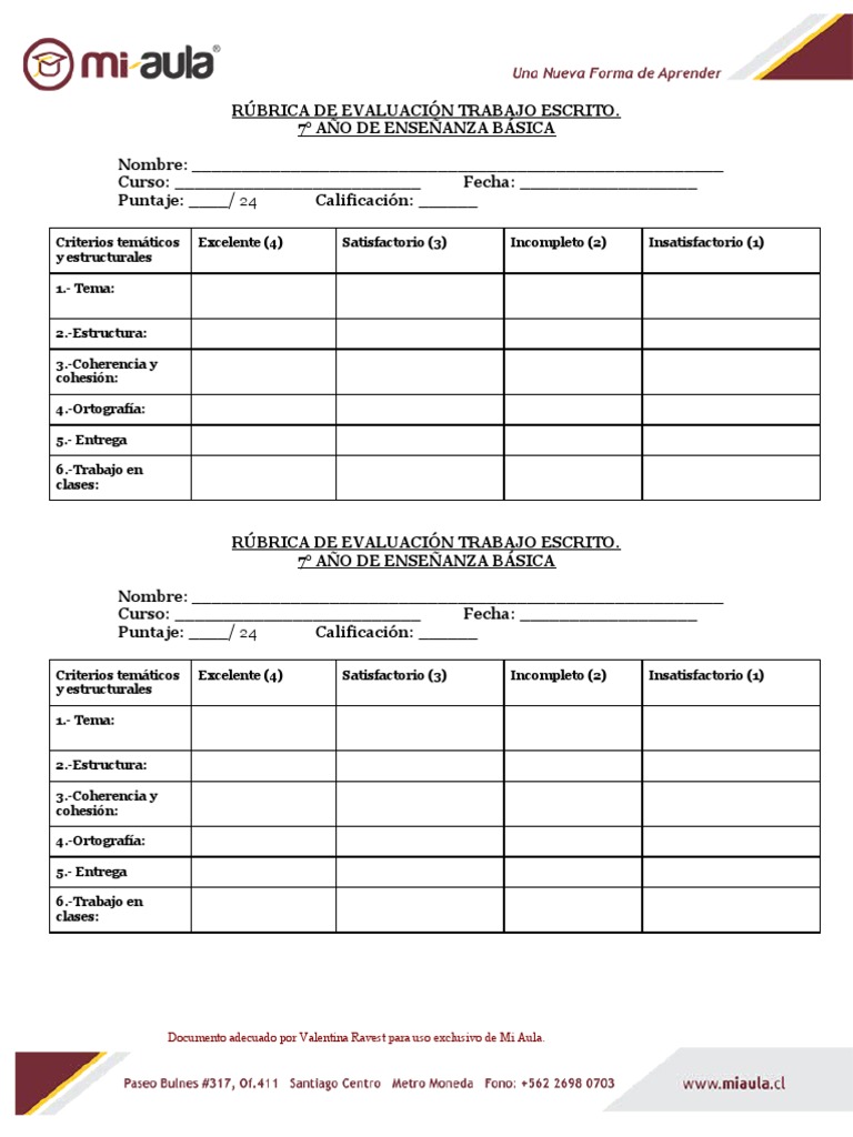 PRUEBA - 1 - RUBRICA - DE - EVALUACION - Escritura de Textos ...