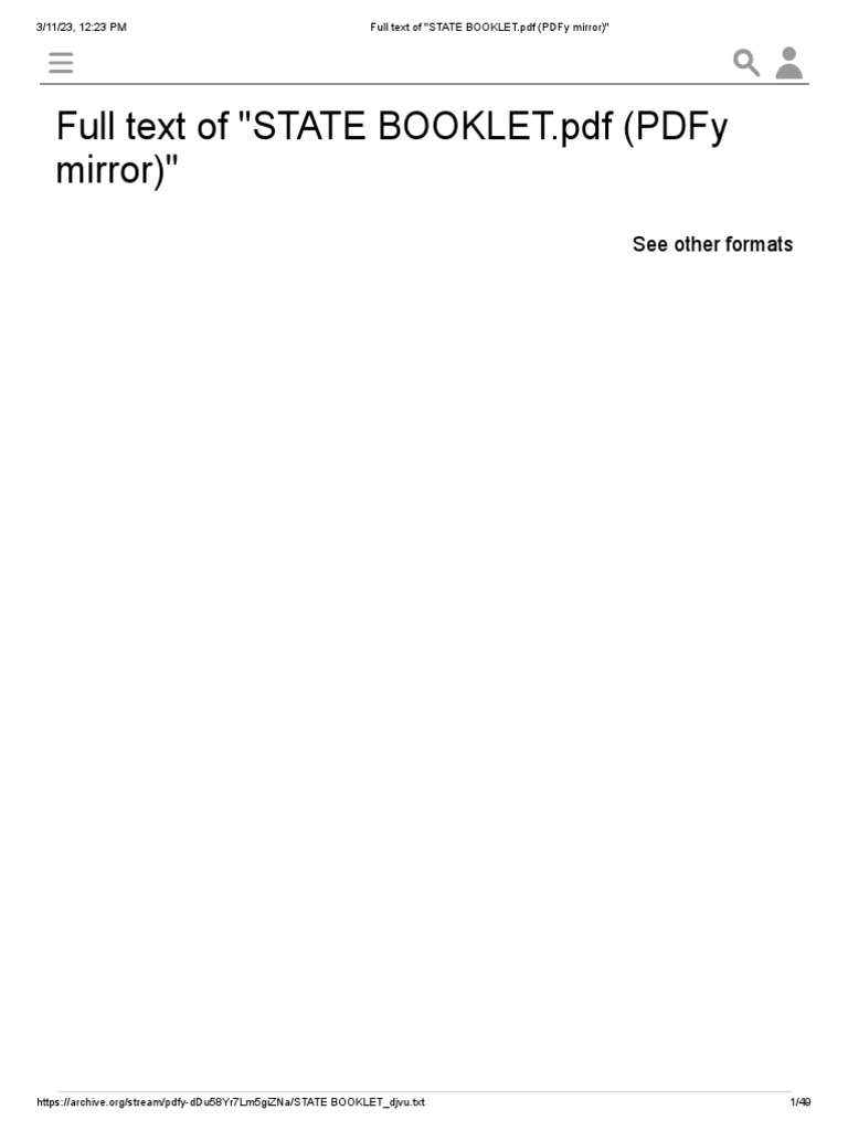 Full Text of - STATE BOOKLET - PDF (PDFy Mirror) | PDF | Trust Law | Canaan