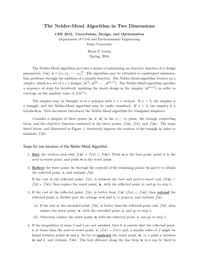 Nelder Mead 2D | PDF | Applied Mathematics | Mathematical Optimization