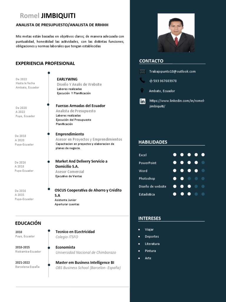 CV Bom Man | PDF | Ecuador | Economias