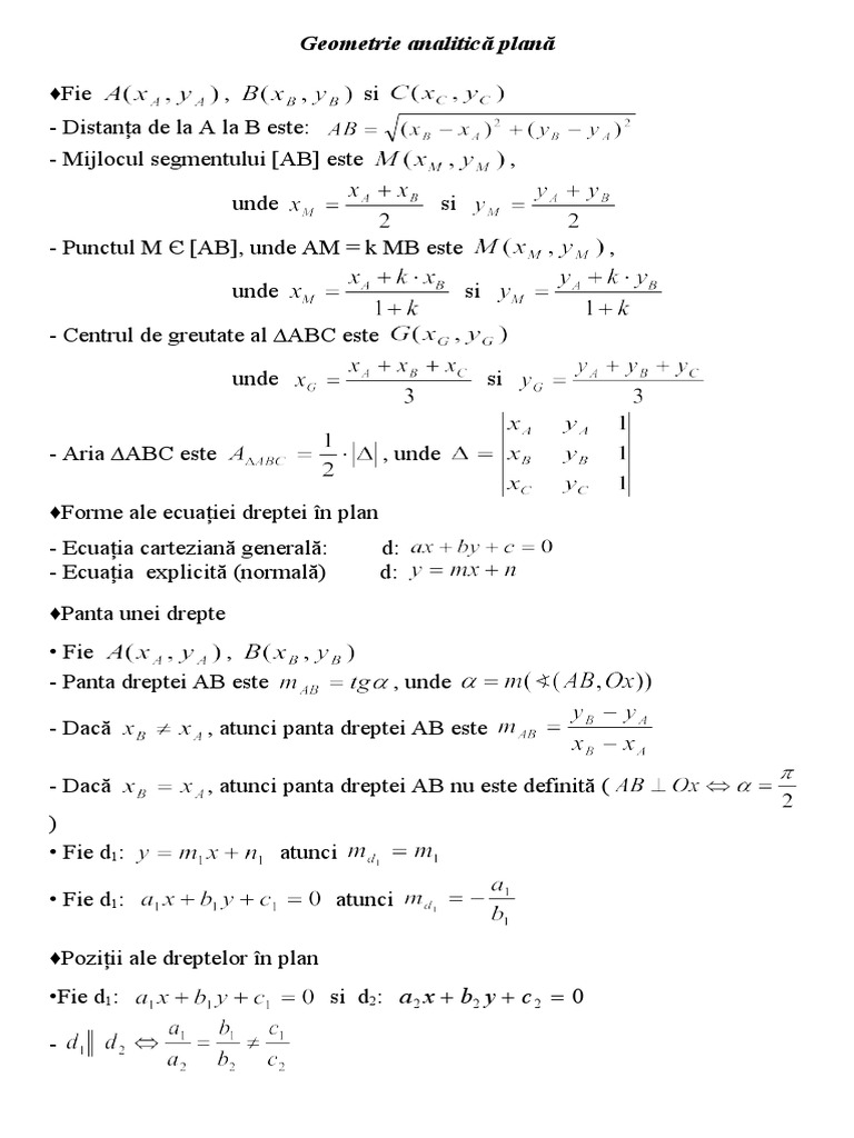 Geometrie Analitica | PDF