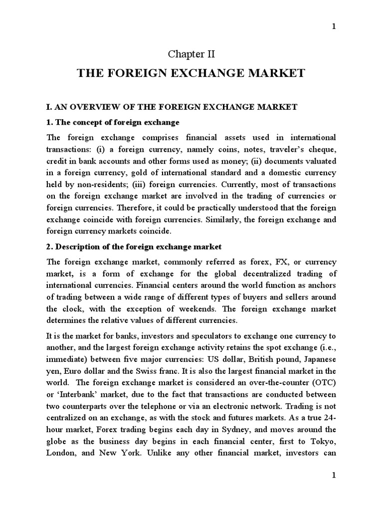 Chapter II. The Foreign Exchange Market | PDF | Foreign Exchange Market ...