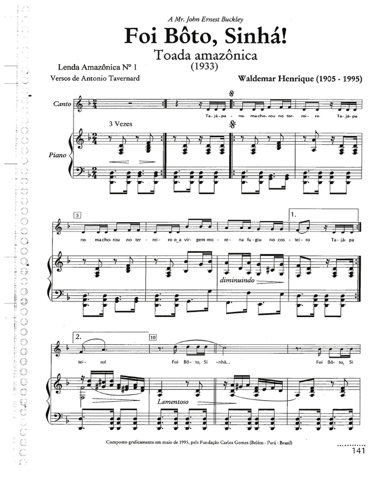 Foi Bôto, Sinhá - W.Henrique | PDF